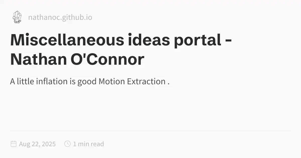 Miscellaneous ideas portal - Nathan O'Connor
