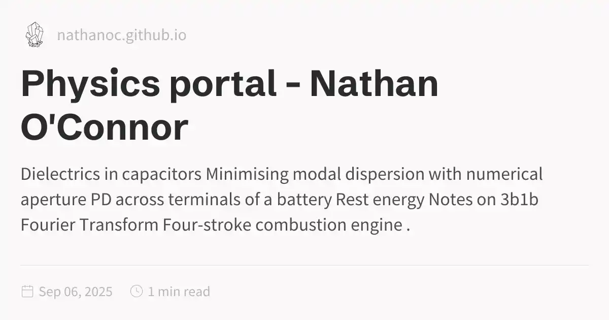 Physics portal - Nathan O'Connor